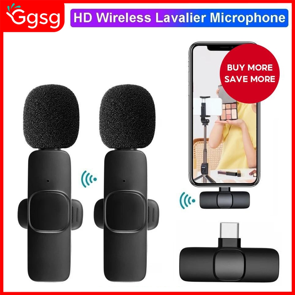 【SG】Wireless Lavalier Microphone Vlog Wireless Lavalier TypeC/Lighting ...