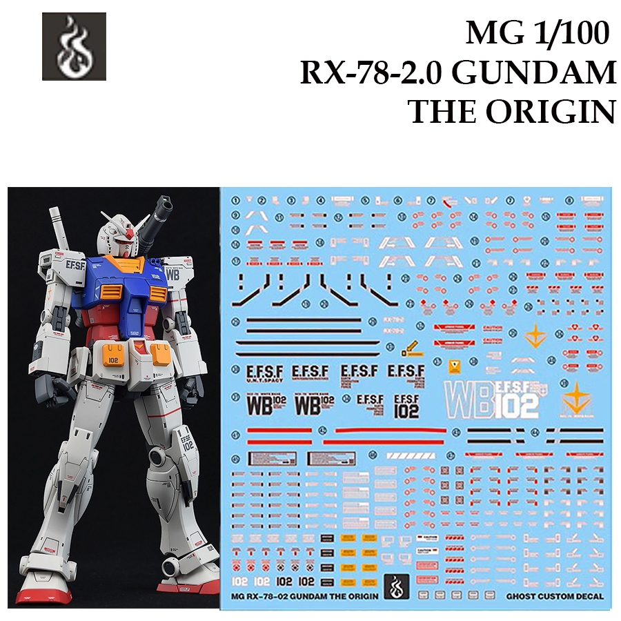 [ COPY GHOST] MG22 [1] MG 1/100 RX-78-2.0 [GTO] GUNDAM Water Slide ...