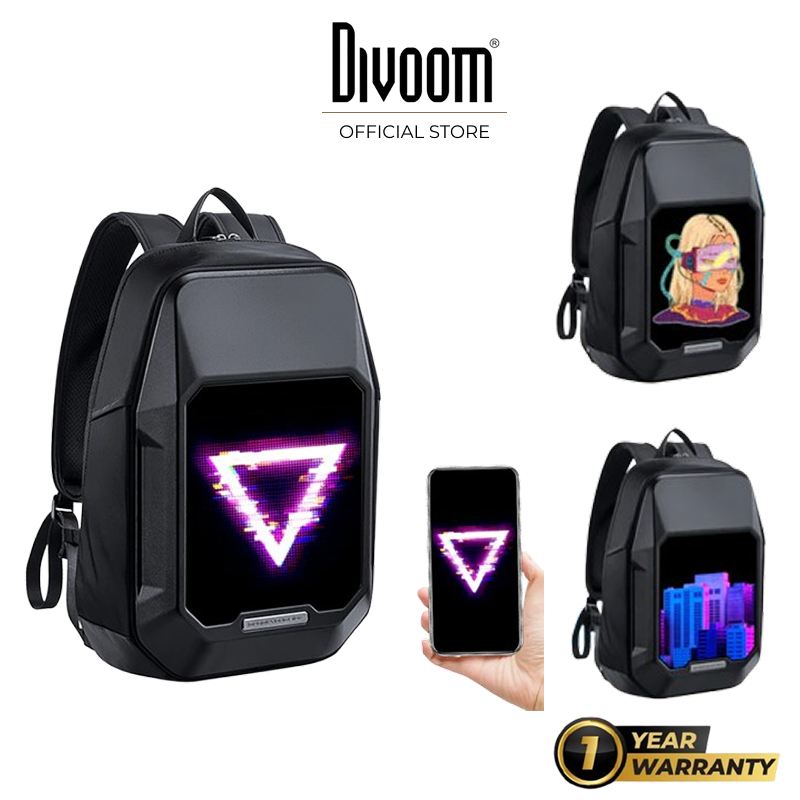 Divoom Cyberbag Pixel Art LED Backpack–Customizable Display, App ...