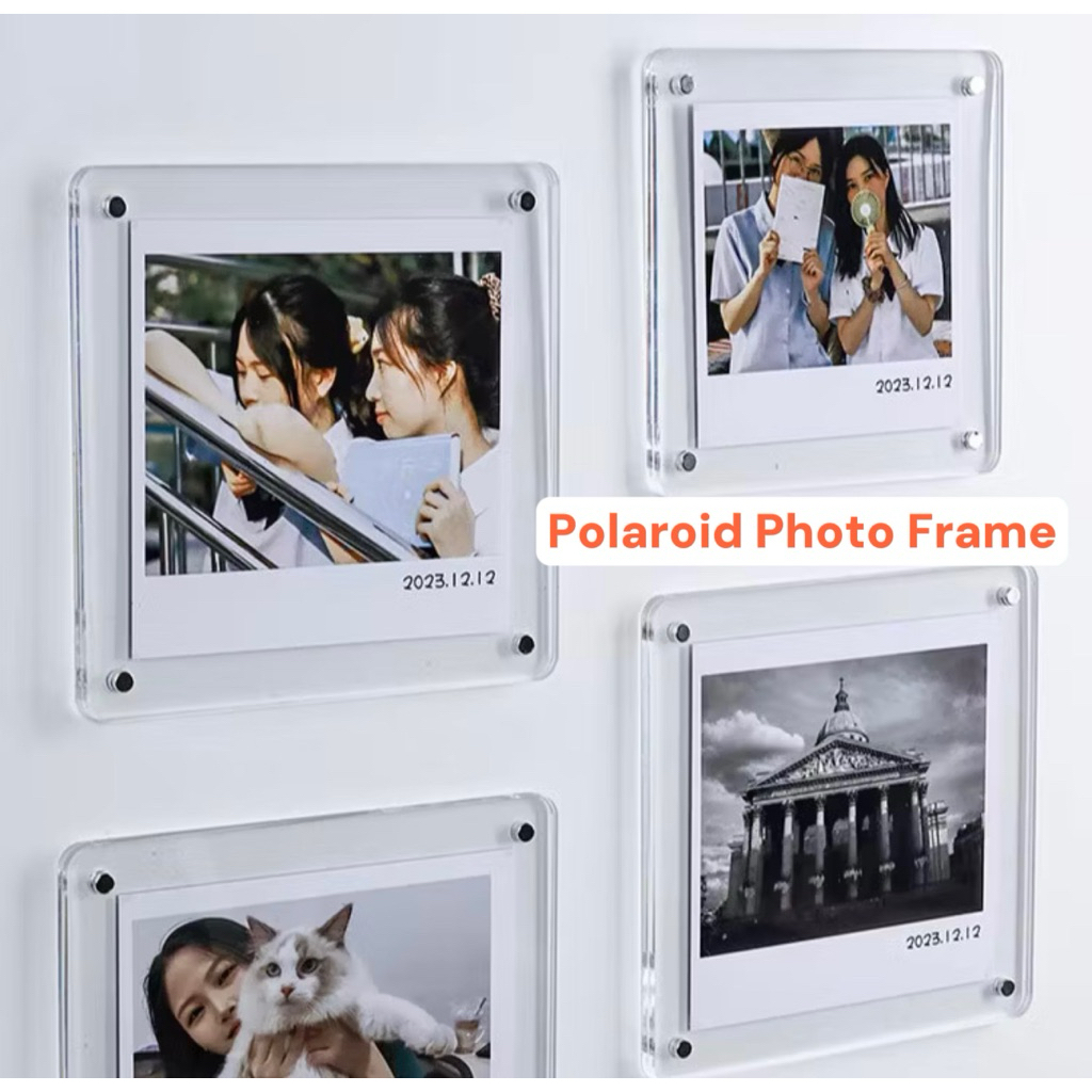 SG Stock Acrylic Polaroid Photo Frame Magnetic Frame for Fridge Mini ...