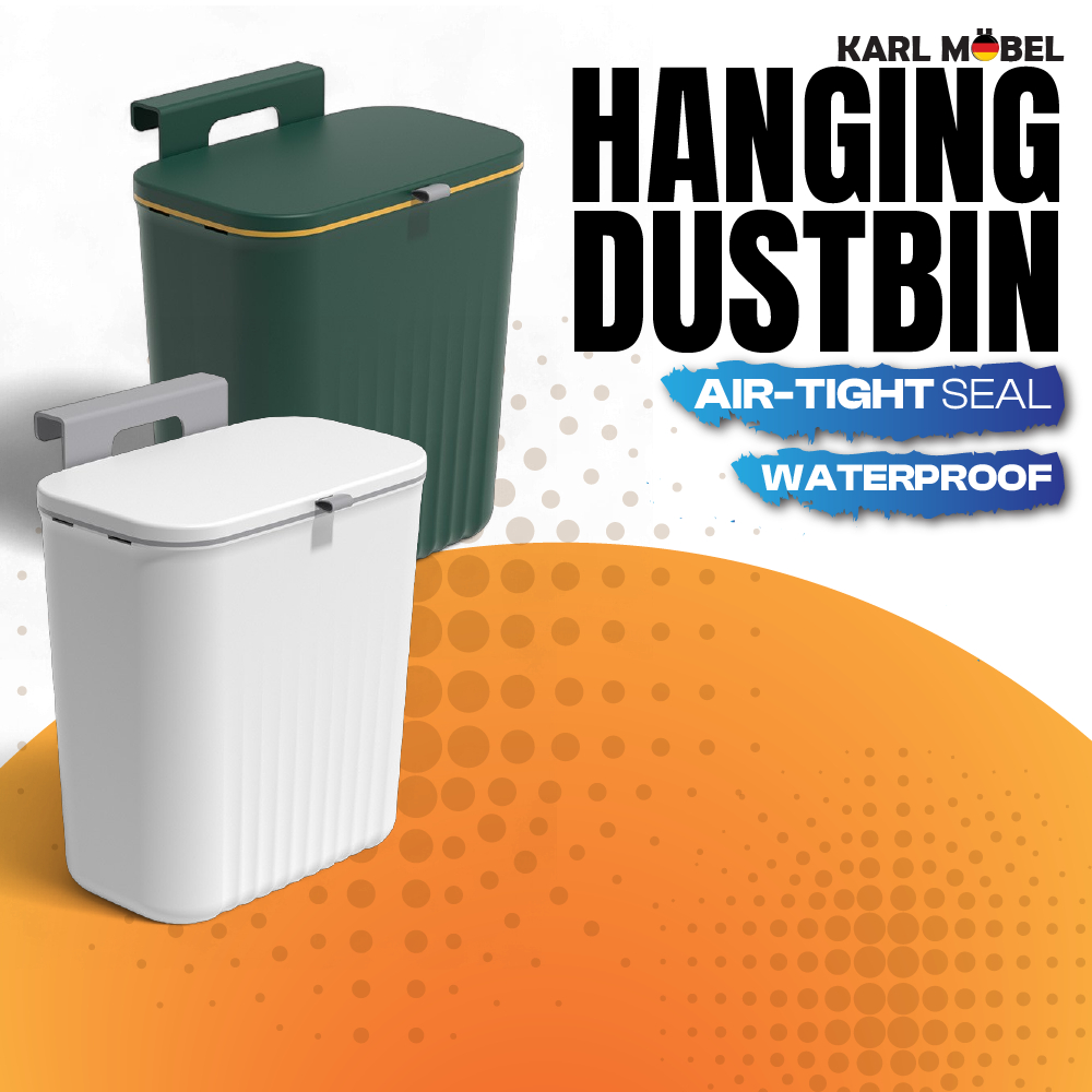 Dustbin Mini Hanging With Lid 12L Dustbin Cabinet Kitchen Room Desk ...
