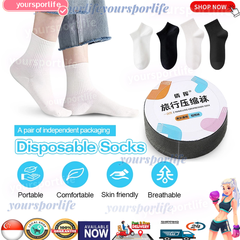 [SG Seller]Disposable Socks for Travel Men Women Ladies Female Ankle ...