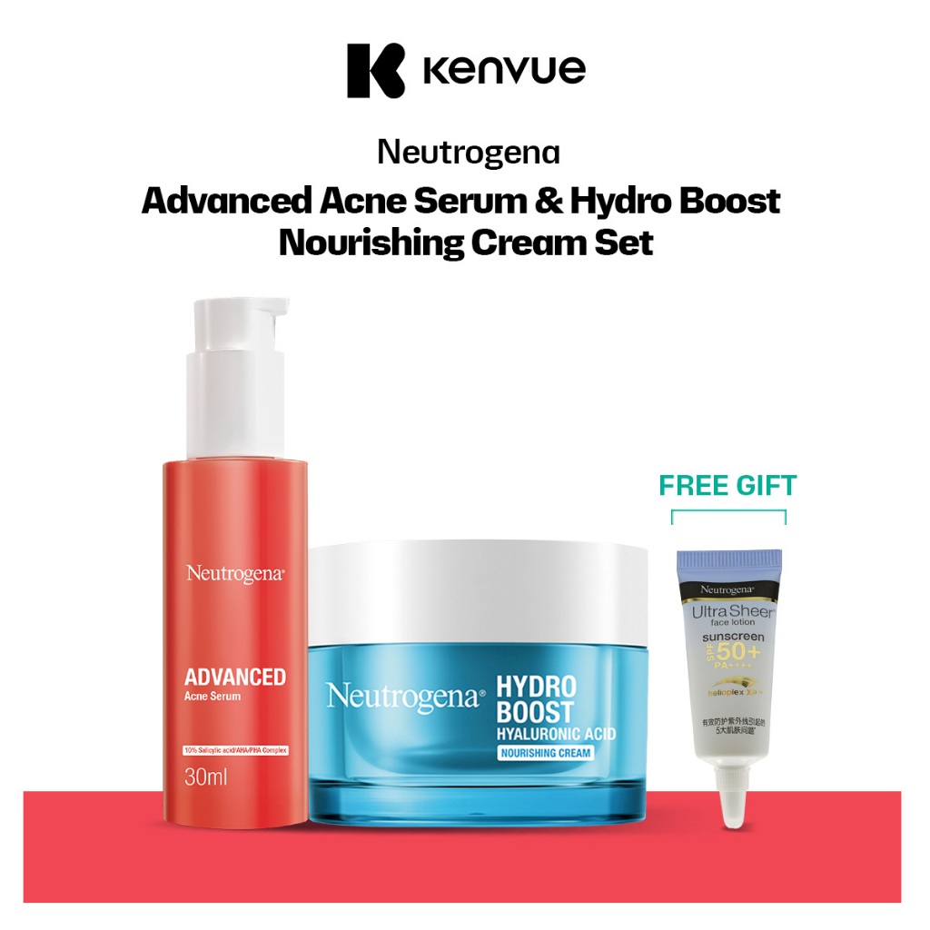 [Bundle of 2] Neutrogena Advanced Acne Serum & Hydro Boost Nourishing ...
