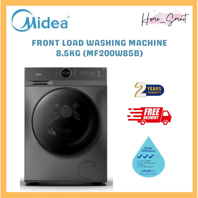Midea MF200W85B 8.5Kg Front Load Washing Machine | Shopee Singapore