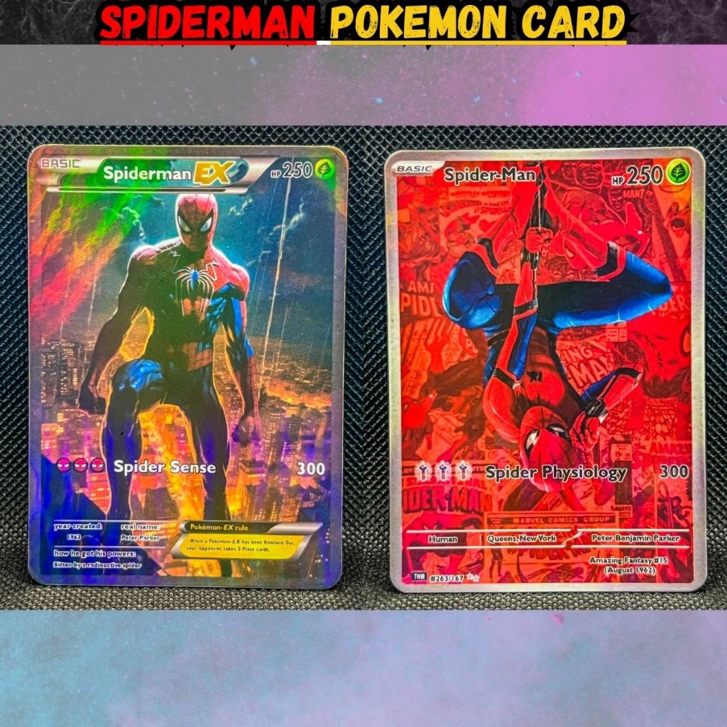 Marvel: Spider-Man Pokemon Holographic Card | Shopee Singapore