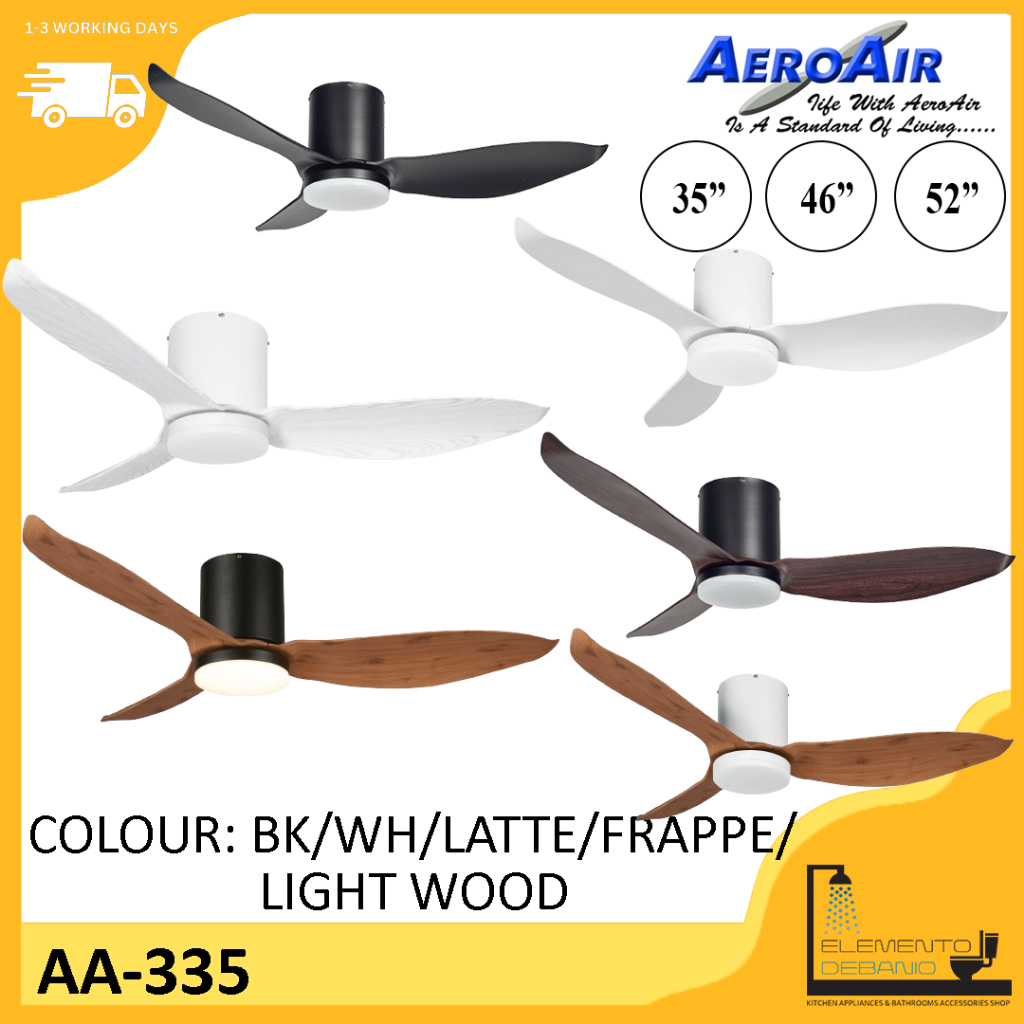 Aeroair AA-335 DC Motor Ceiling Fan with Led light 35/46/52 inch ...