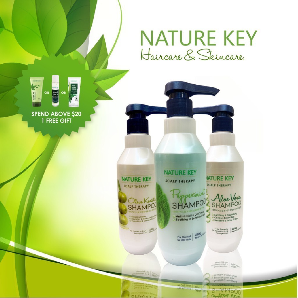 NATURE KEY Hair Care Series - Peppermint / Aloe Vera / Olive Keratin ...