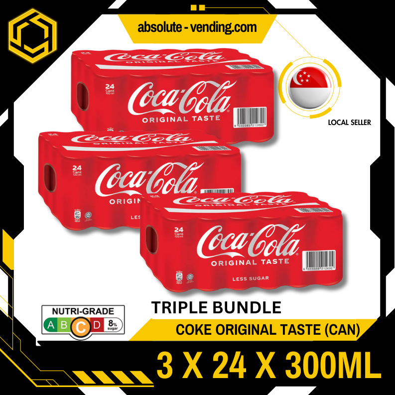 [TRIPLE BUNDLE] COKE Original Taste 320ML X 24 X 3 (CAN) | Shopee Singapore