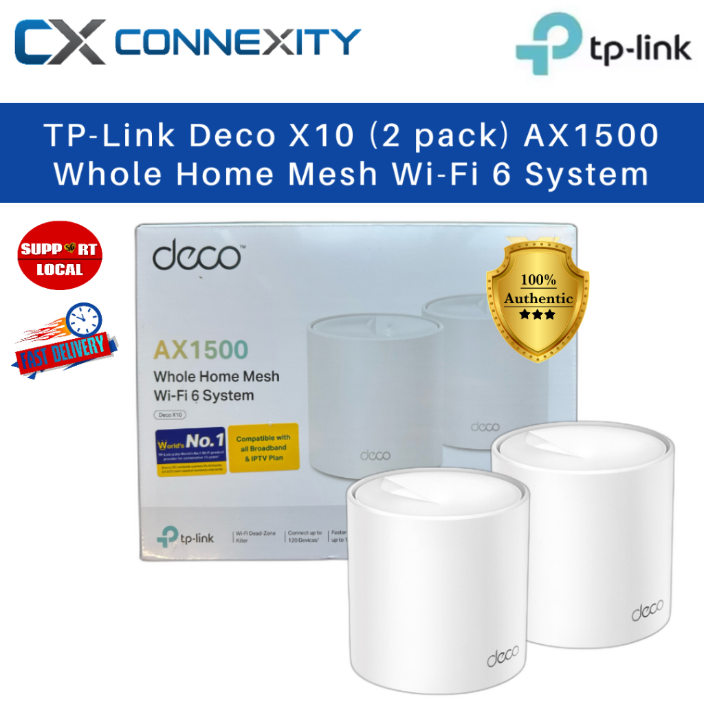 TP-Link Deco X10 V1 AX1500 Whole Home Mesh Wi-Fi 6 System (2 PACK) TP ...