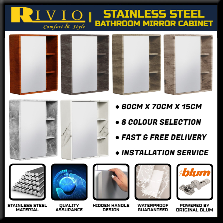 RIVIO BATHROOM MIRROR CABINET TOILET MIRROR STORAGE CABINET MIRROR ...
