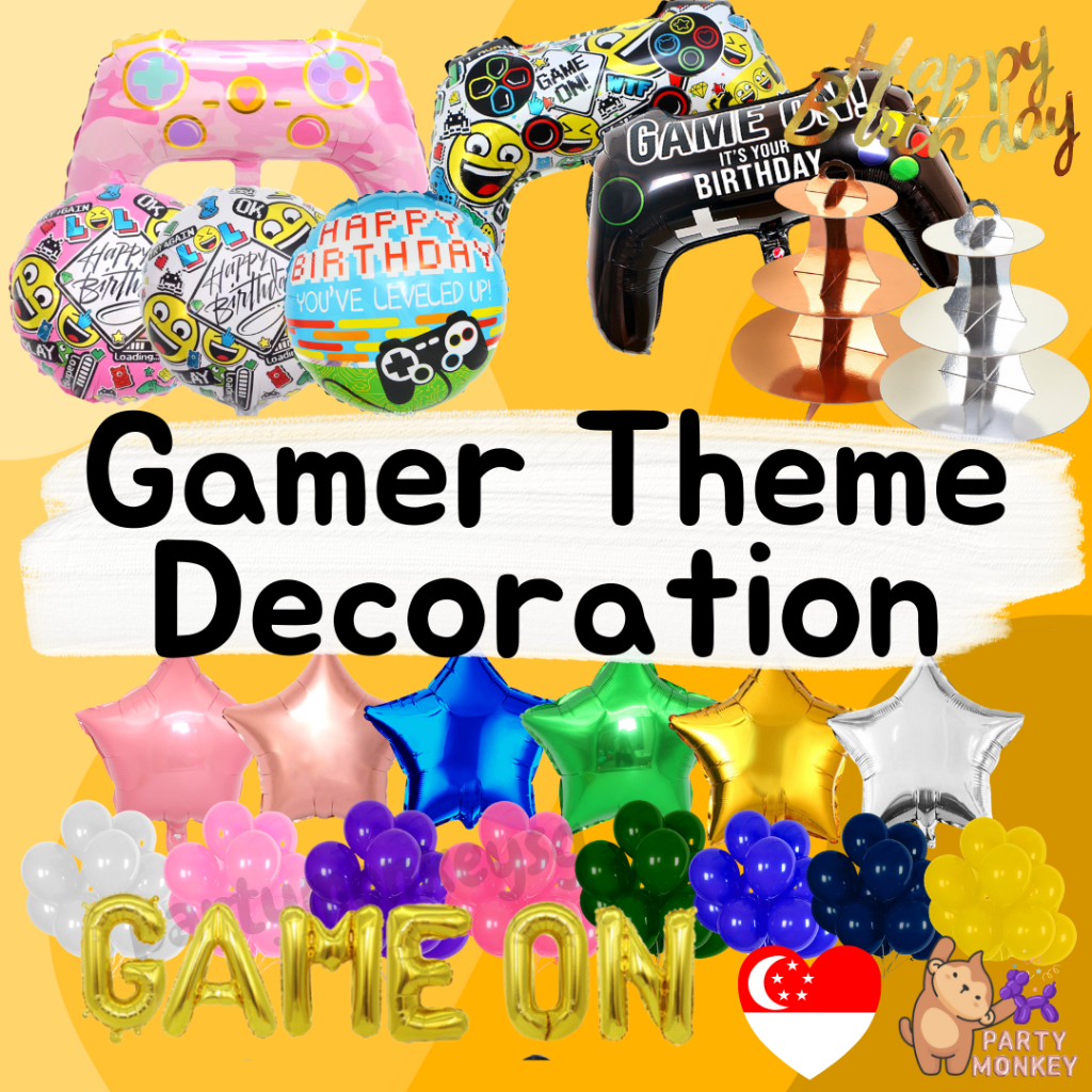 [SG Instock] Gamer Theme Balloon Gaming Party Decoration Happy Birthday ...
