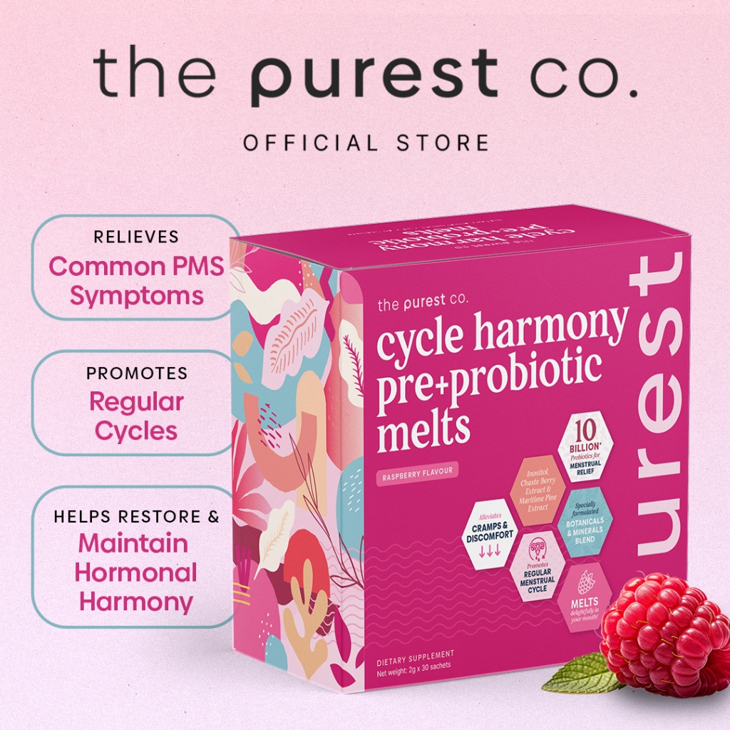 Purest Co Cycle Harmony Pre+Probiotic Melts (Menstrual Health and ...