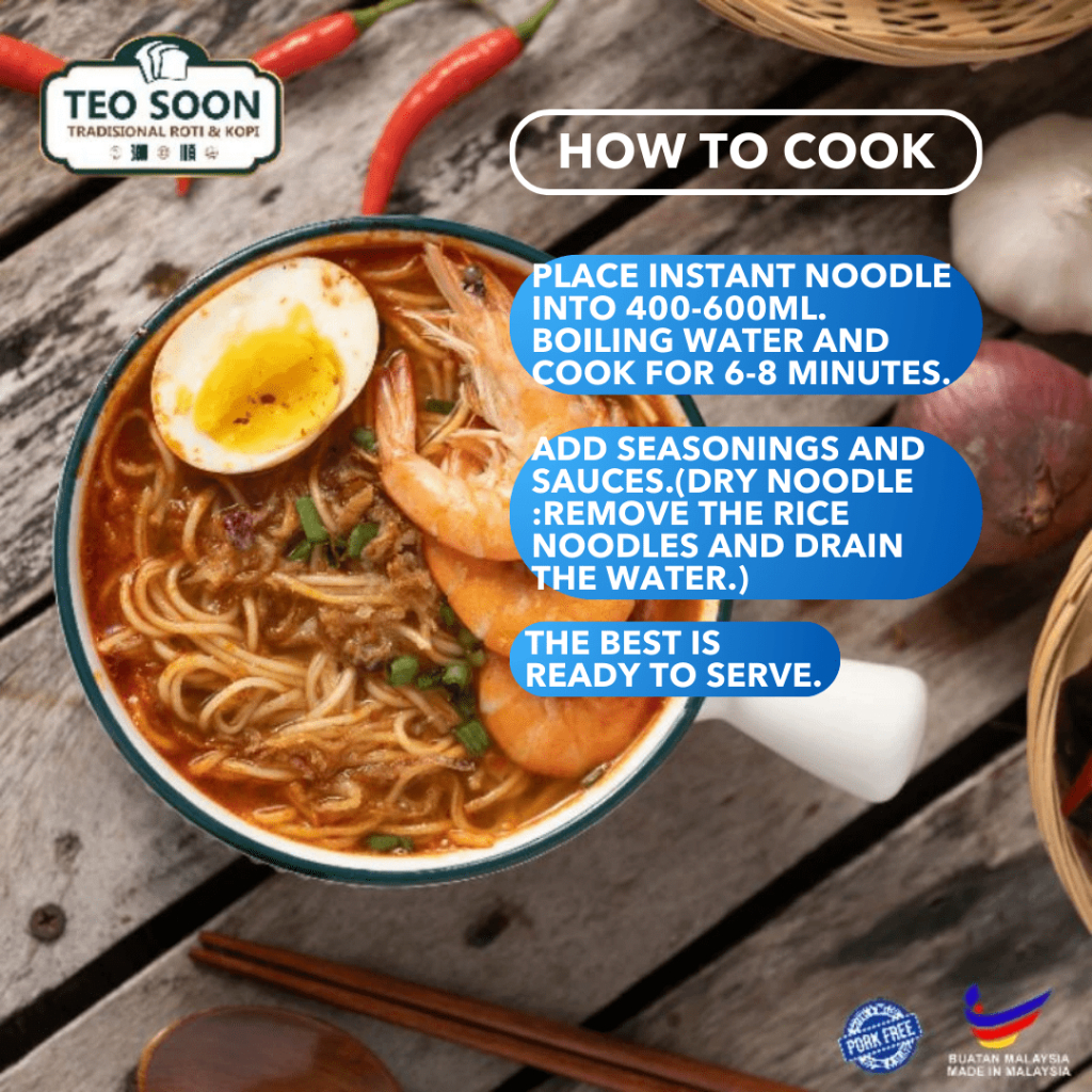 TEO SOON Instant Noodle Laksa Mee Penang Prawn Mee Dry Chili Soup Pan ...