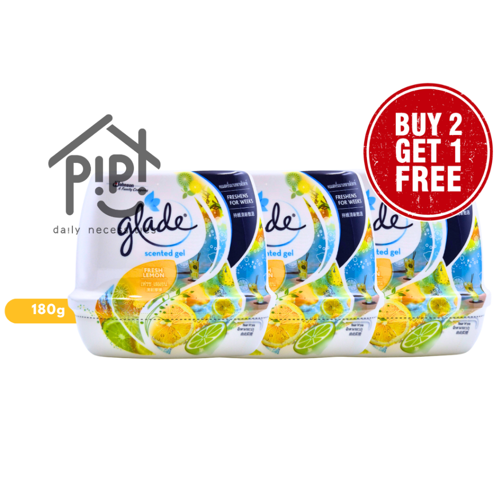 Glade Scented Gel Fresh Lemon 180g (Buy 2 Get 1 Free) | Shopee Singapore