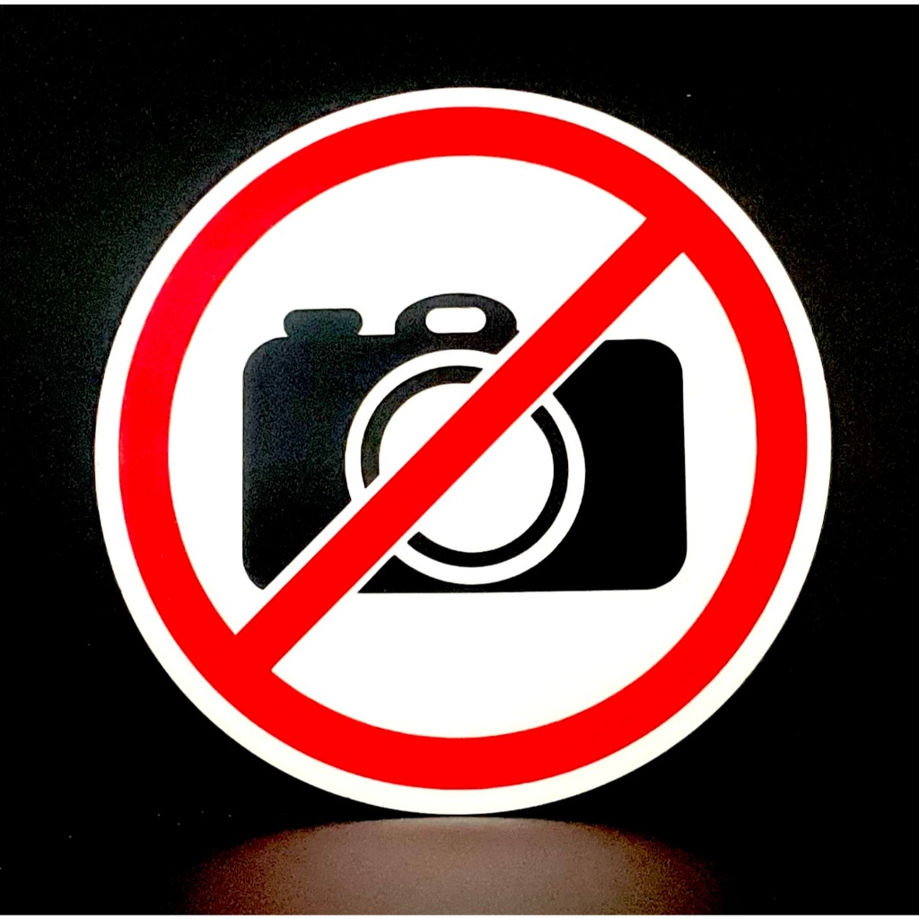 NO PHOTOGRAPHY SIGN/SIGNAGE | 140mm ( Diameter ) | WARNING SIGN ...