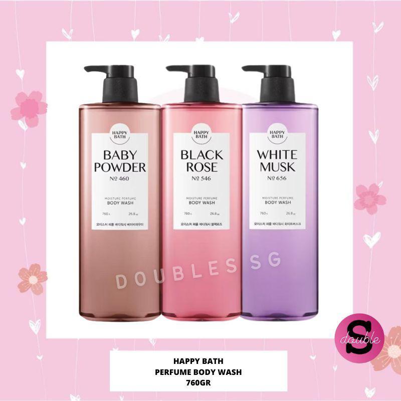 Happy Bath Moisture Perfume Body Wash 760g (Baby powder, White Musk ...