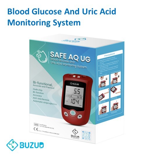 BUZUD SAFE AQ UG BLOOD GLUCOSE AND URIC ACID MONITORING SYSTEM | Shopee ...