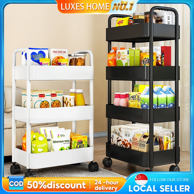 Luxes Trolley Storage Rack 3/4/5 Layer Mobile Rack Multifunctional ...