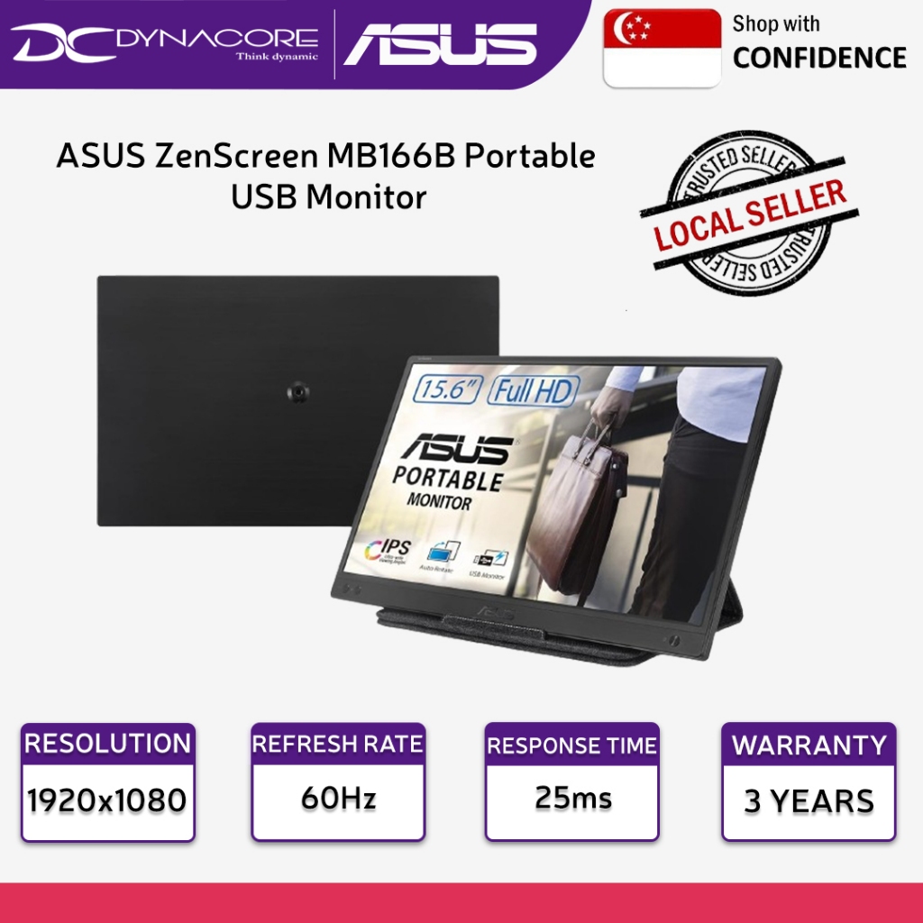 ASUS ZenScreen MB166B Portable USB Monitor- 15.6 inch Full HD, IPS, USB ...