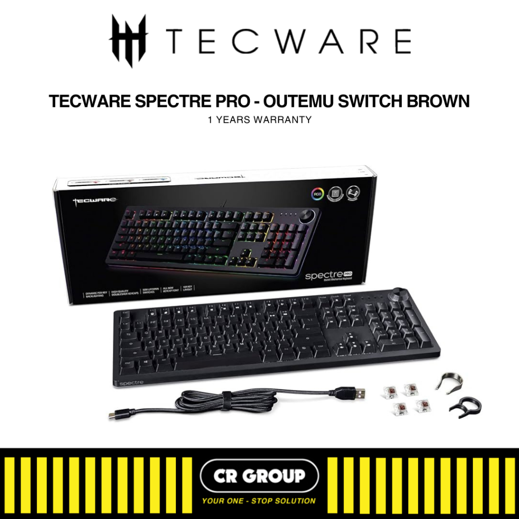 TECWARE SPECTRE PRO RGB Backlit Mechnical Keyboard - 104 Keys Fullsize ...