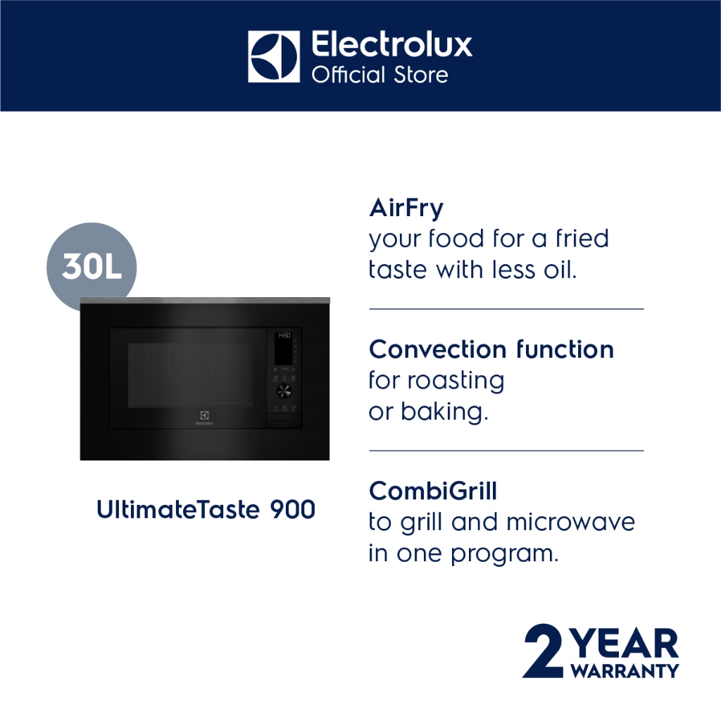 Electrolux EMSB30XCF 60cm UltimateTaste 900 Built-in Microwave Oven 30L ...