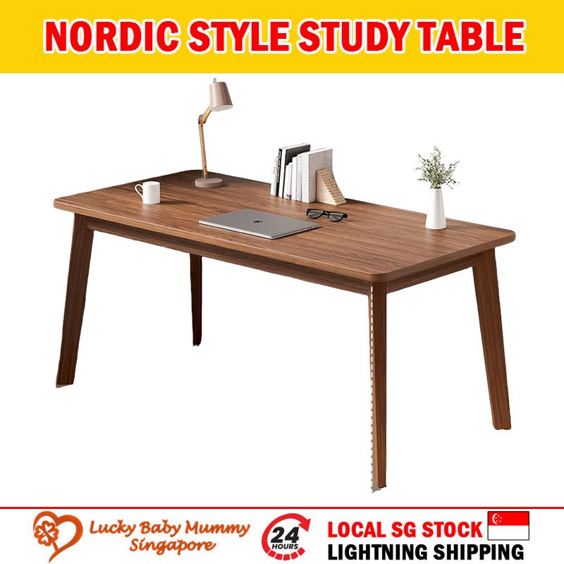 Nordic Study Table Rectangular Writing Desk Computer Desktop Table ...