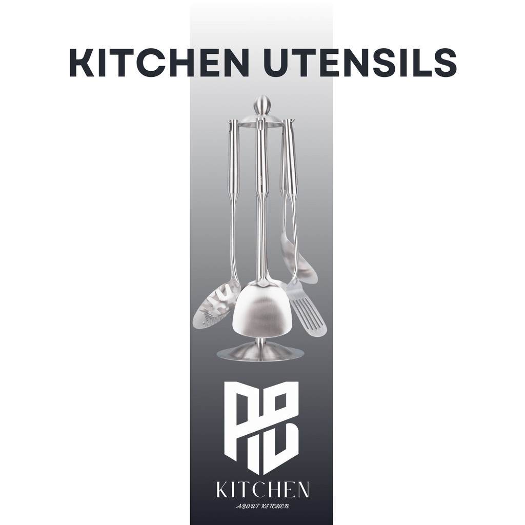[AB Kitchen] Stainless Steel Kitchen Utensils Set / All Metal Cooking ...