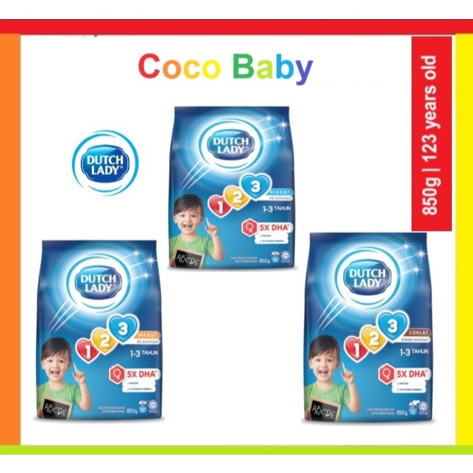 Dutch Lady 123 Plain / Chocolate / Honey Formulated Milk Powder 850g ...