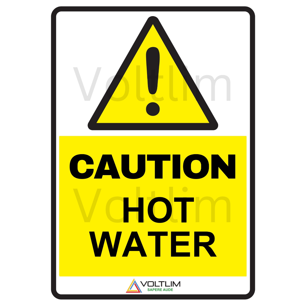 Caution Hot Water Warning Symbol Sign Label Sticker (various sizes ...