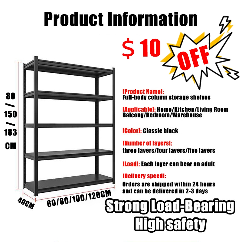 5-Tier Heavy Duty Metal Boltless Rack Storage Shelf for Kitchen and ...