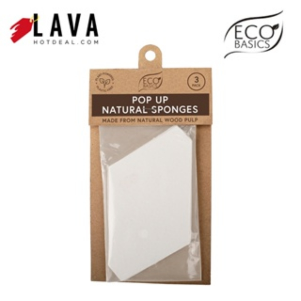 White Magic Eco Basics Pop Up Natural Sponges, 3 Pack Made From Natural ...
