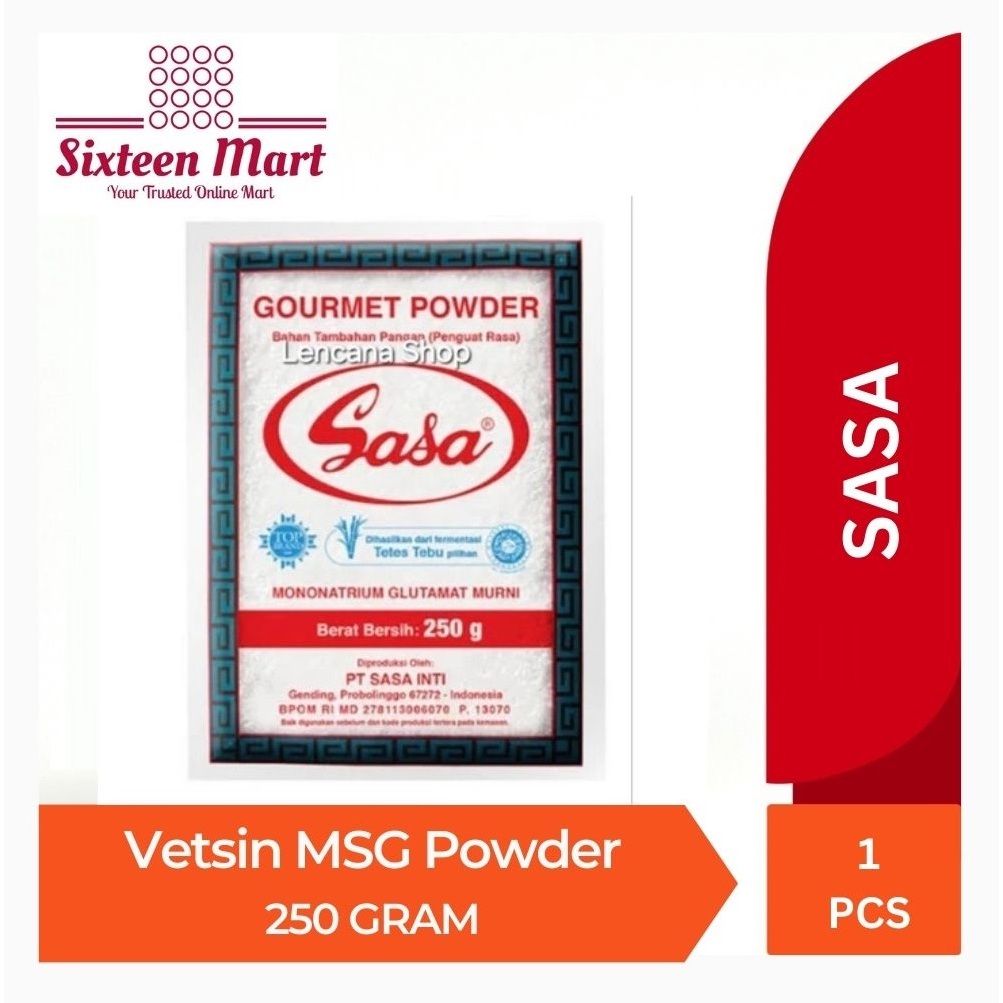 Sasa Micin Vetsin MSG Gourmet Powder 1 Sachet x 250 gram (SG) | Shopee ...