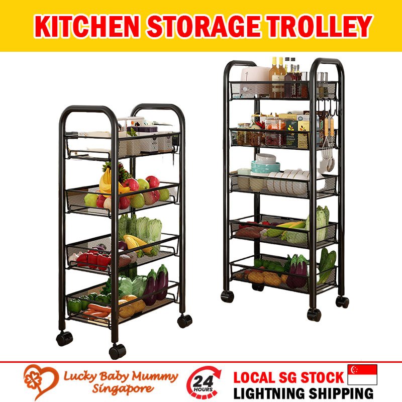 Multi-Functional Kitchen Storage Trolley, Kitchen Storage Rolling ...