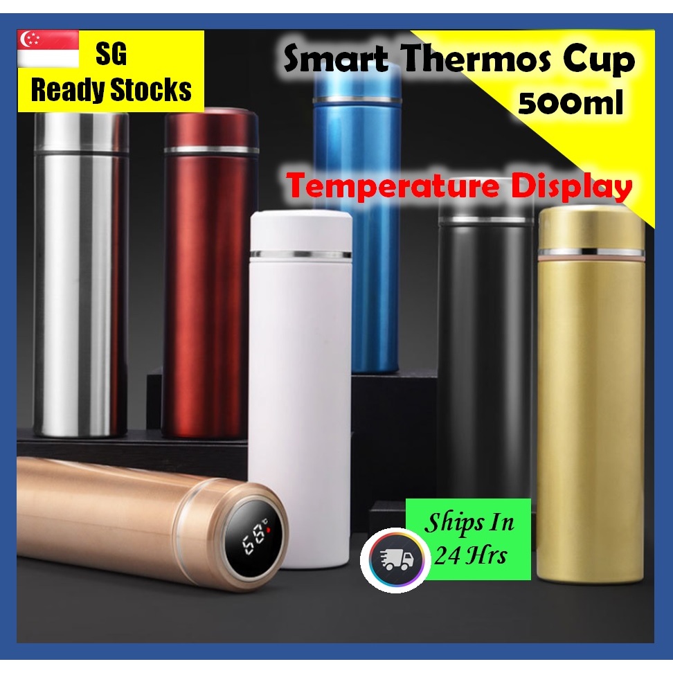 [SG] Smart Thermos Cup LED Temperature Display Thermal Flask Thermal Water Bottle 500ML Vacuum ...