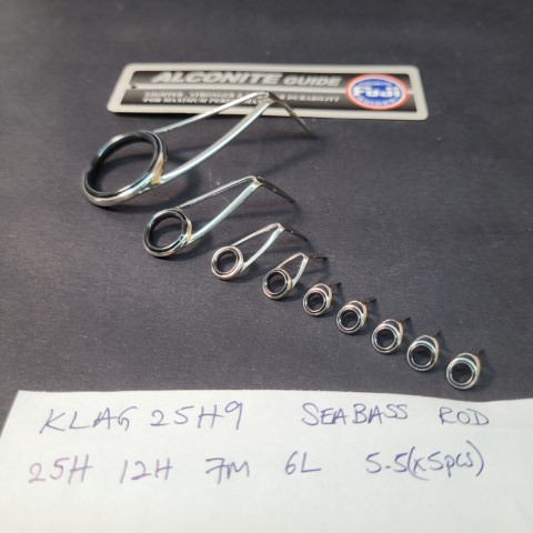 KLAG25H9 Fuji K Guide Alconite Set For Seabass Rod 9pcs guide Set ...