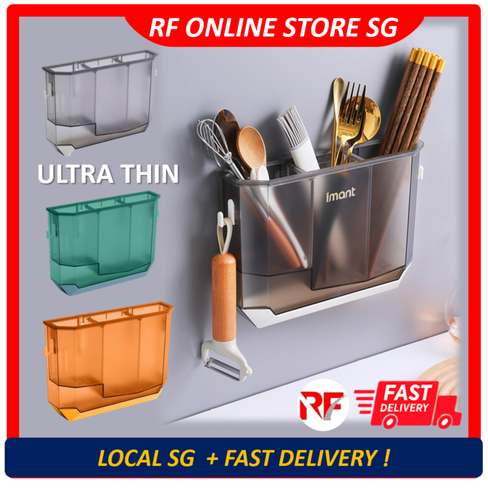 Cutlery Chopsticks Holder Detachable Drained Rack Wall-Hanging Utensil ...