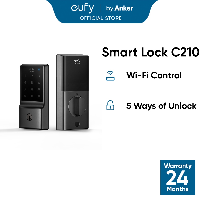 eufy Smart Lock C210,Built-In Wi-Fi,IPX3 Waterproof,App remote control ...