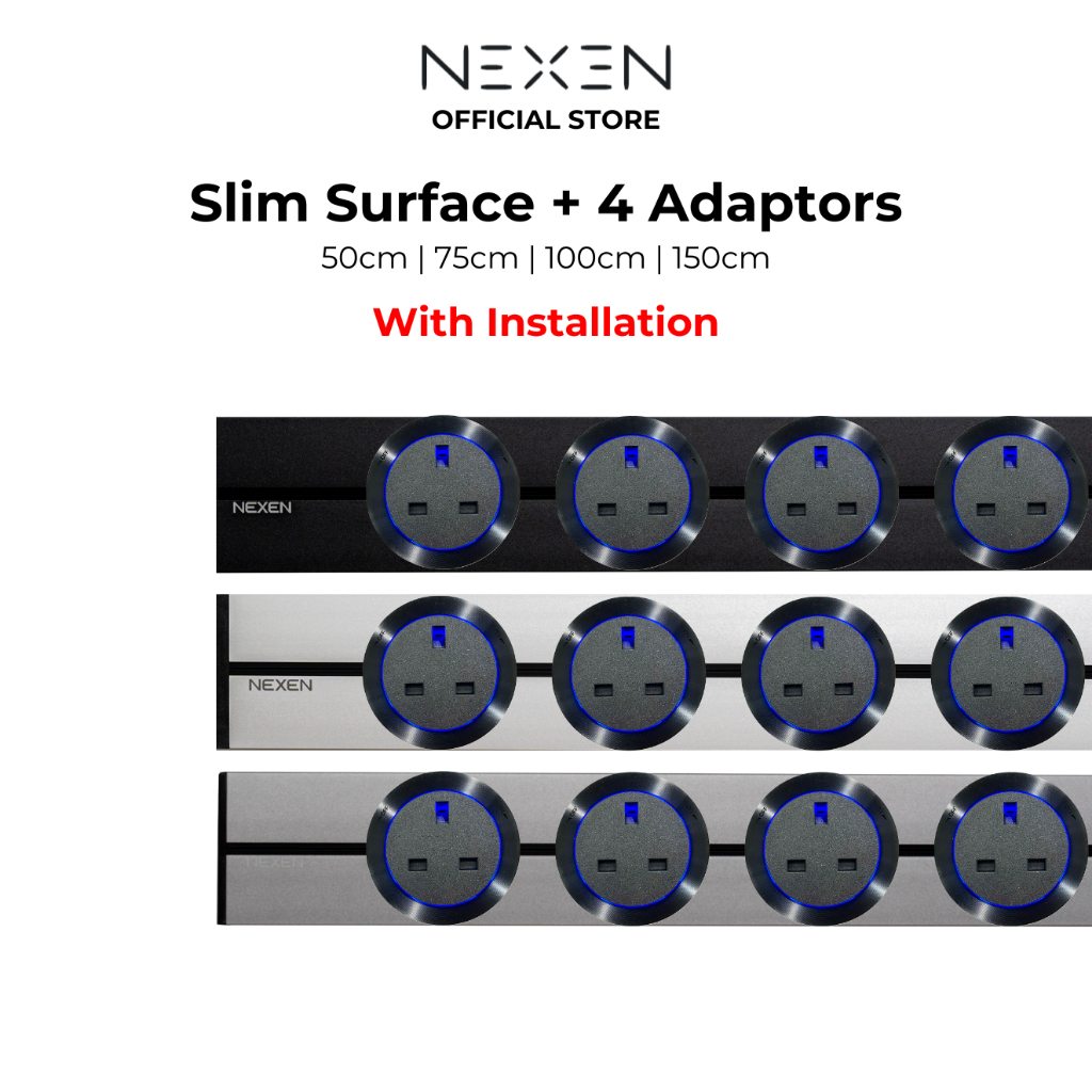 Nexen Slim Surface Power Track + 4 Adaptor (with Installation) | Power ...