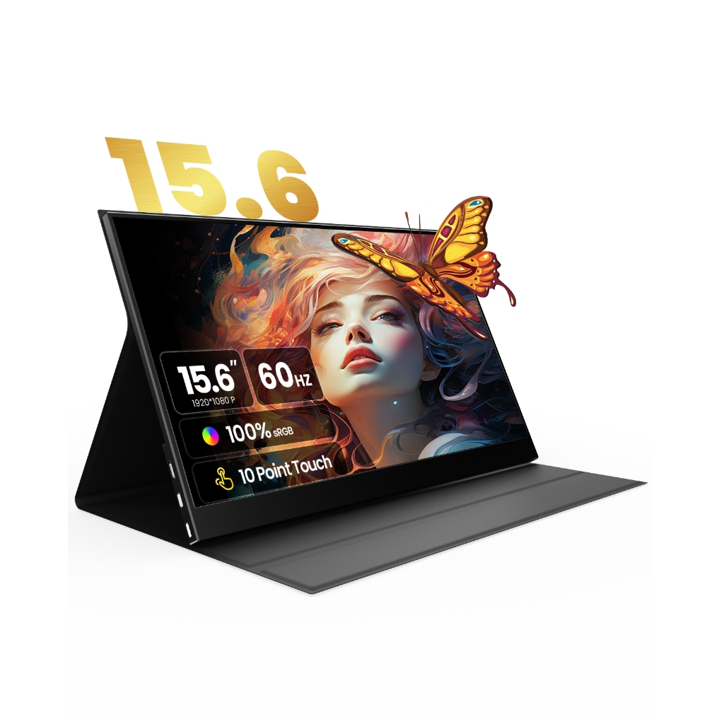 Zoomed_in Portable Monitor 15.6 inch 1080P Touchscreen USB-C HDMI ...