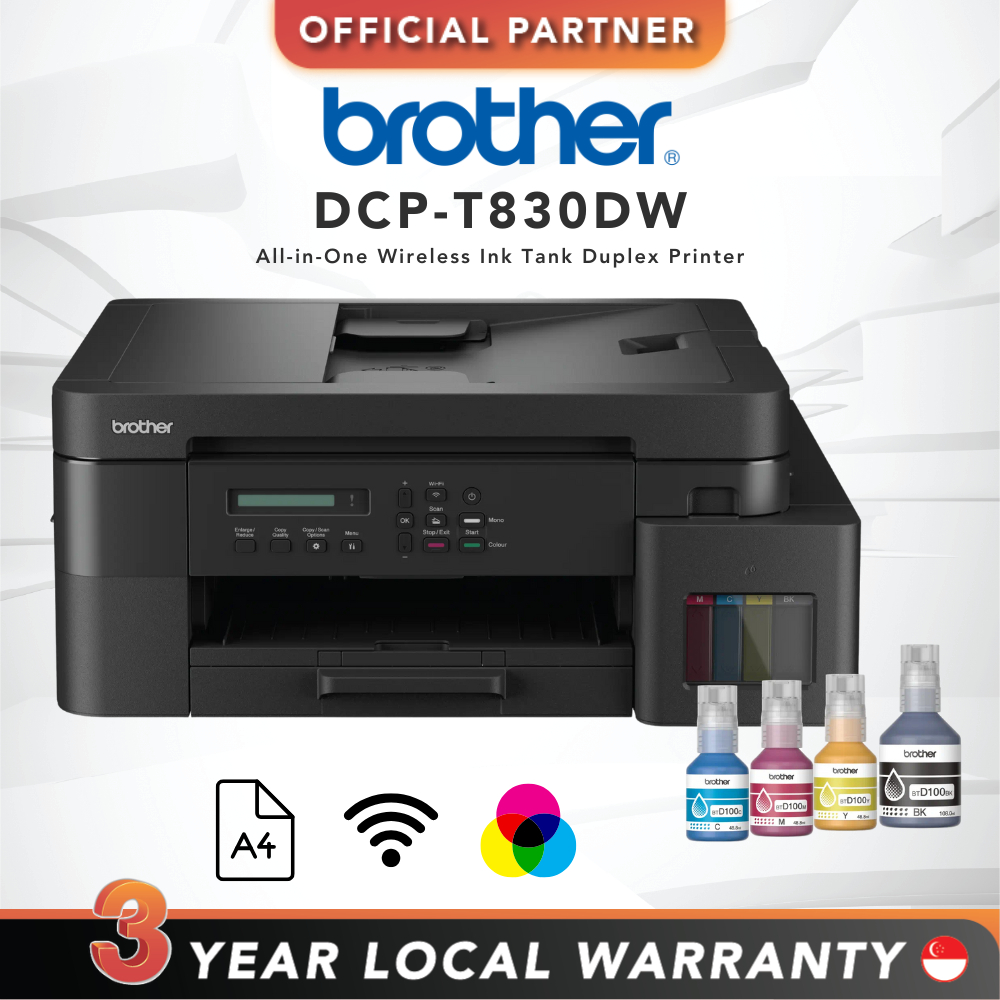 Brother DCP-T830DW | All-in-One Wireless Ink Tank Printer | Shopee ...