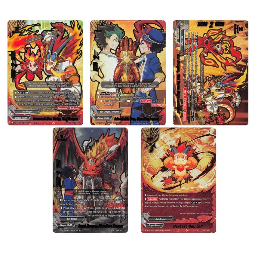 English Future Card Buddyfight Innocent Sun Deity, Bal Dragon X2-BT01A ...