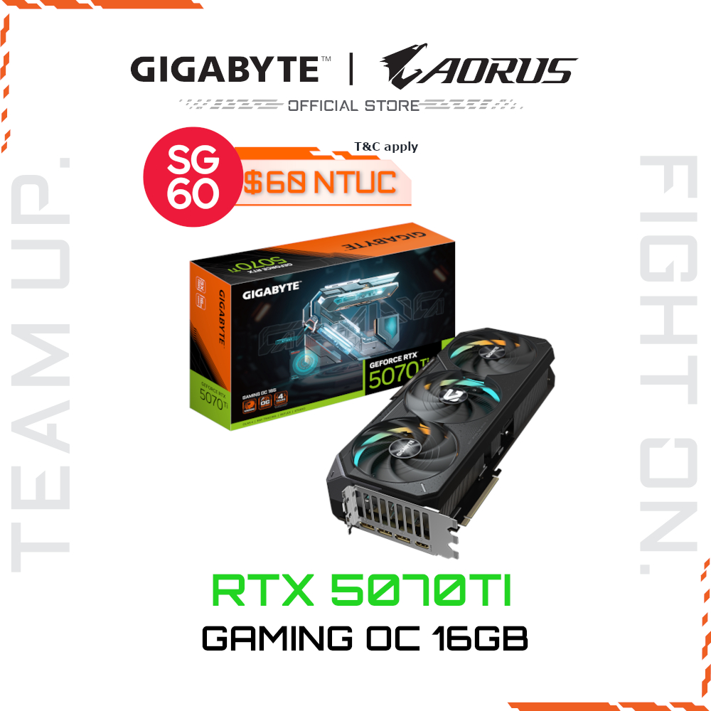 GIGABYTE GeForce RTX­­™ 5070TI GAMING OC - 16G NVIDIA GAMING GRAPHICS ...
