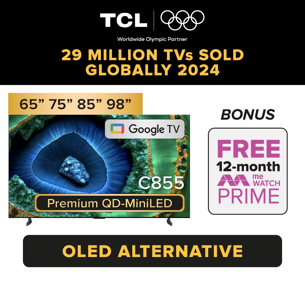 TCL C855 Premium QD-Mini LED | 4K Google TV | 65 75 85 inch | 144Hz VRR ...