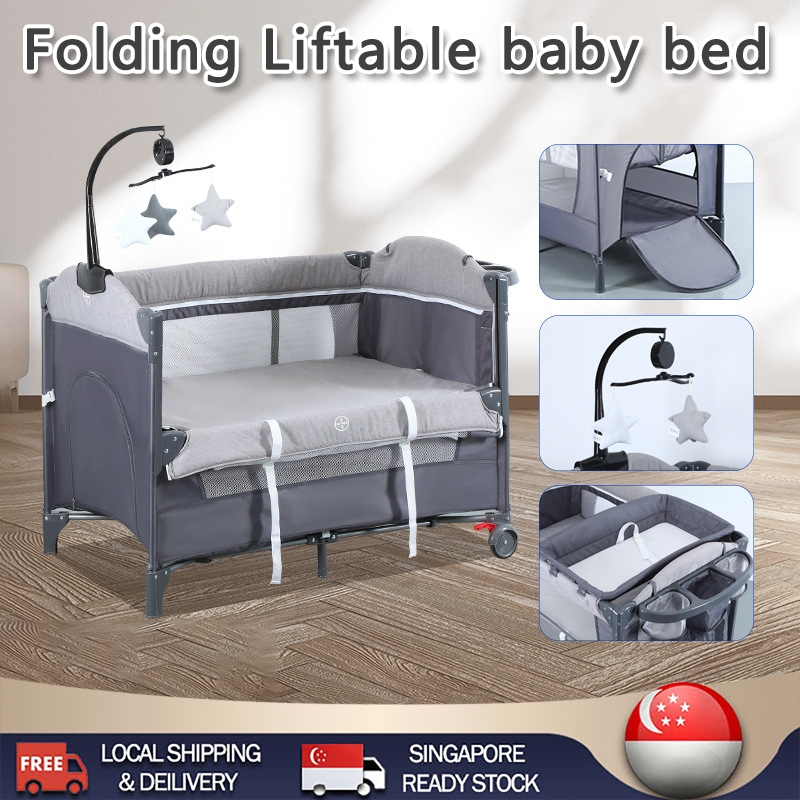 【IN STOCK】Baby Bed Multifunctional Crib Baby Side Bed with Baby Diapers ...