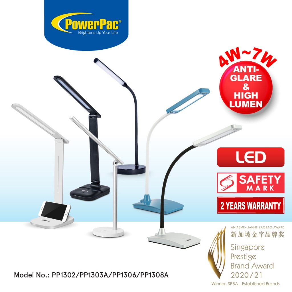 PowerPac LED Desk Lamp, Children Learning Table Lamp (PP1302/PP1303A ...