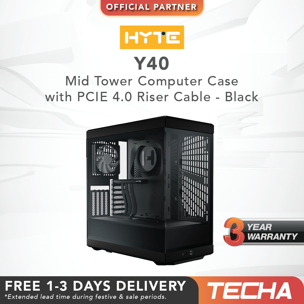 [FREE NEXT DAY] Hyte Y40 Mid Tower Computer Case with PCIE 4.0 Riser ...