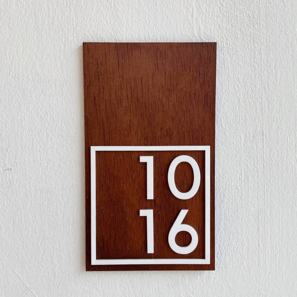 Minimalist Stained Wood Unit Number | SG seller | Door Unit Numbers ...