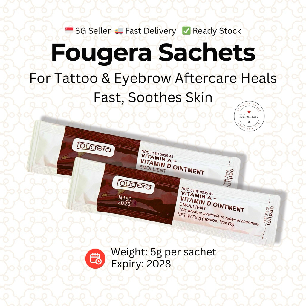 Fougera Vitamin A + D Ointment Sachets 5g x2 | Tattoo & Eyebrow ...