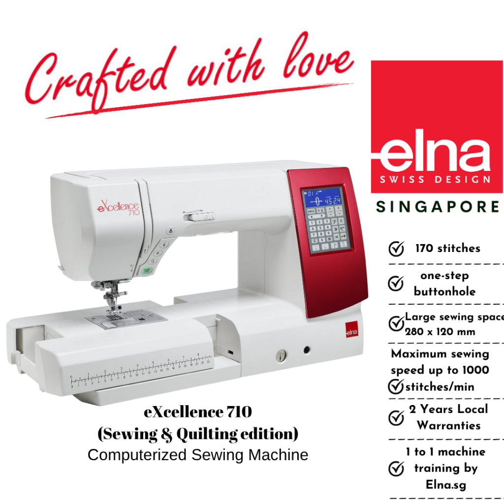 (1to1Training)Elna 710 Professional Sewing and Quilting Machine, Dual ...