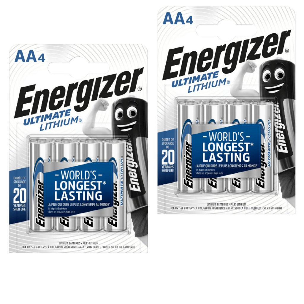 Energizer Ultimate Lithium AA Batteries (2 Cards, 8 pcs) - Bundle of 2 ...